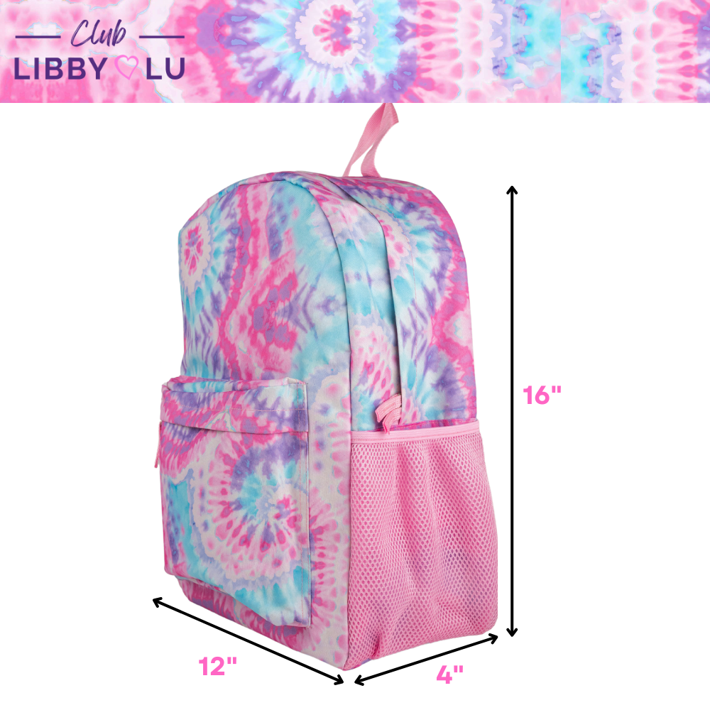 Pastel Tie Dye Backpack for Girls, 16 inch, Pink – Shop Club Libby Lu