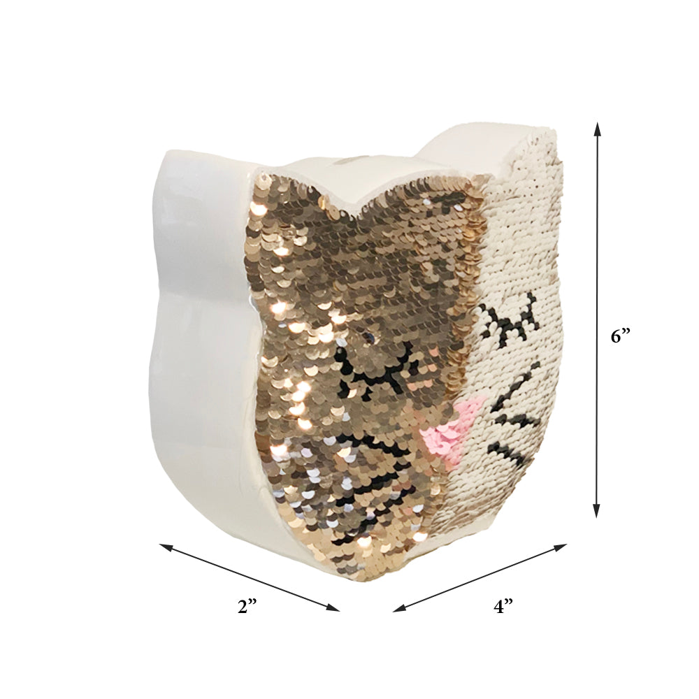 Cat Piggy Bank with Reversible Flip Sequins – Coin Money Bank for Girl ...